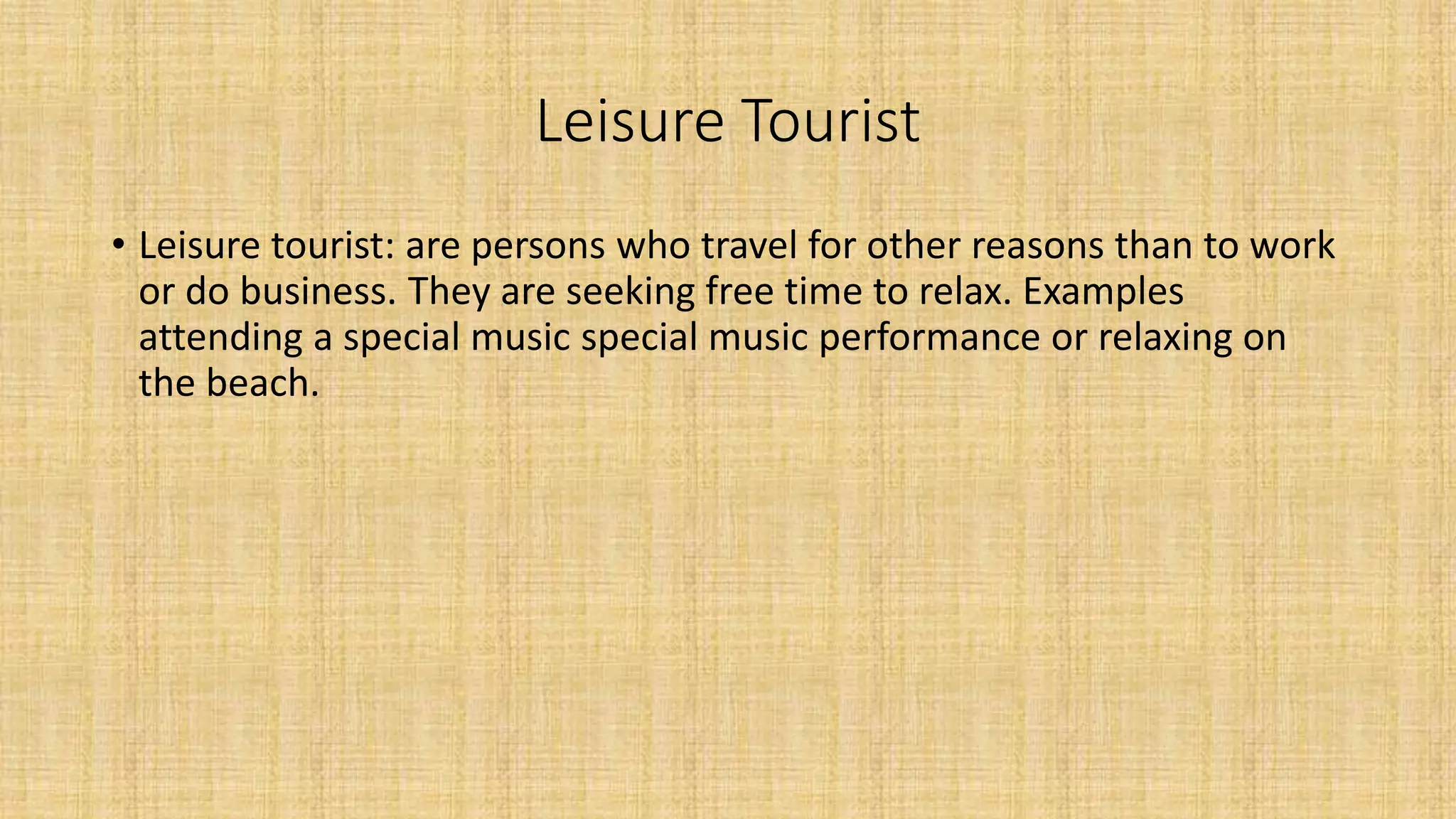 Types of tourist | PPTX