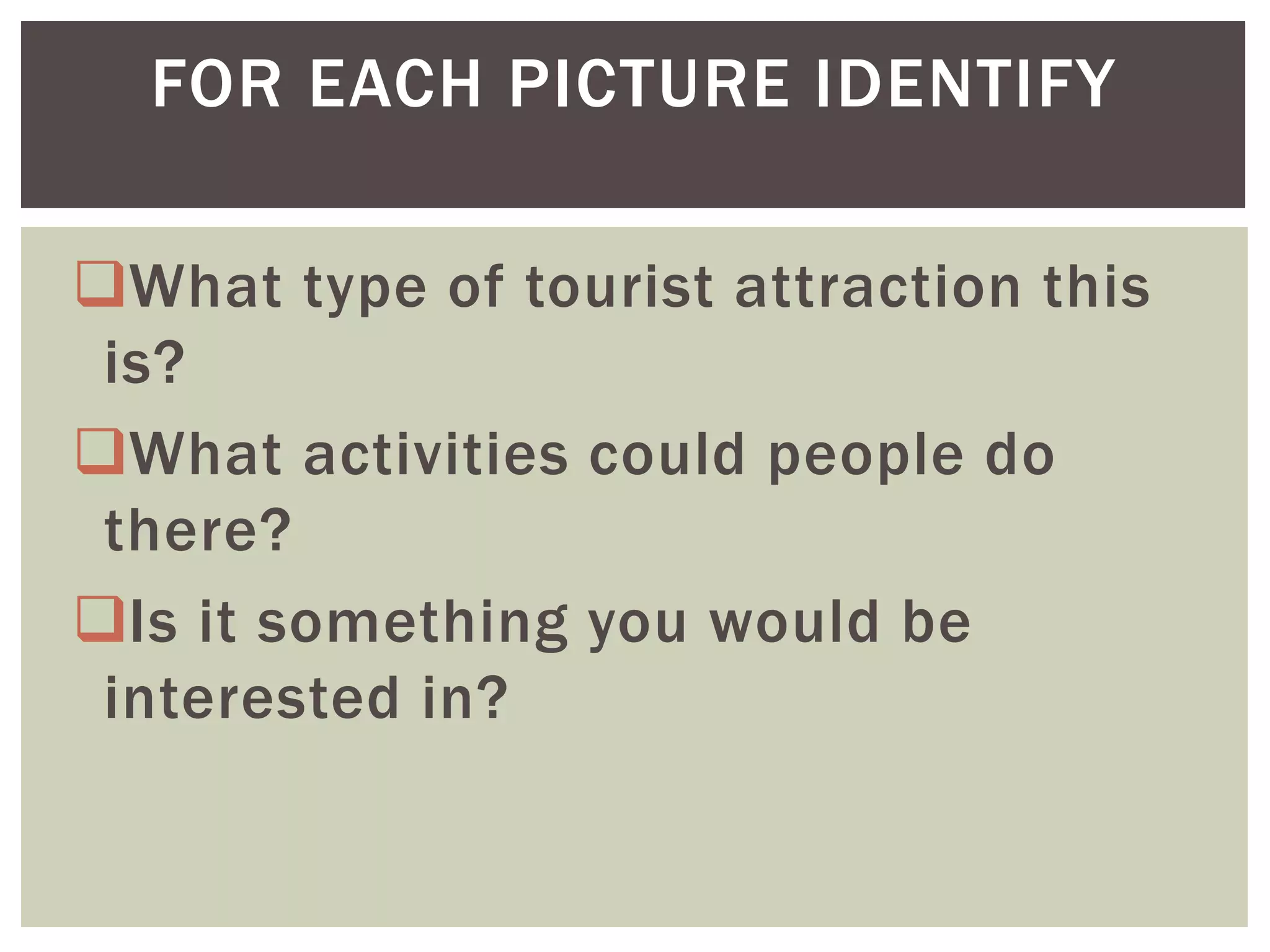 Types of tourist attraction | PPTX