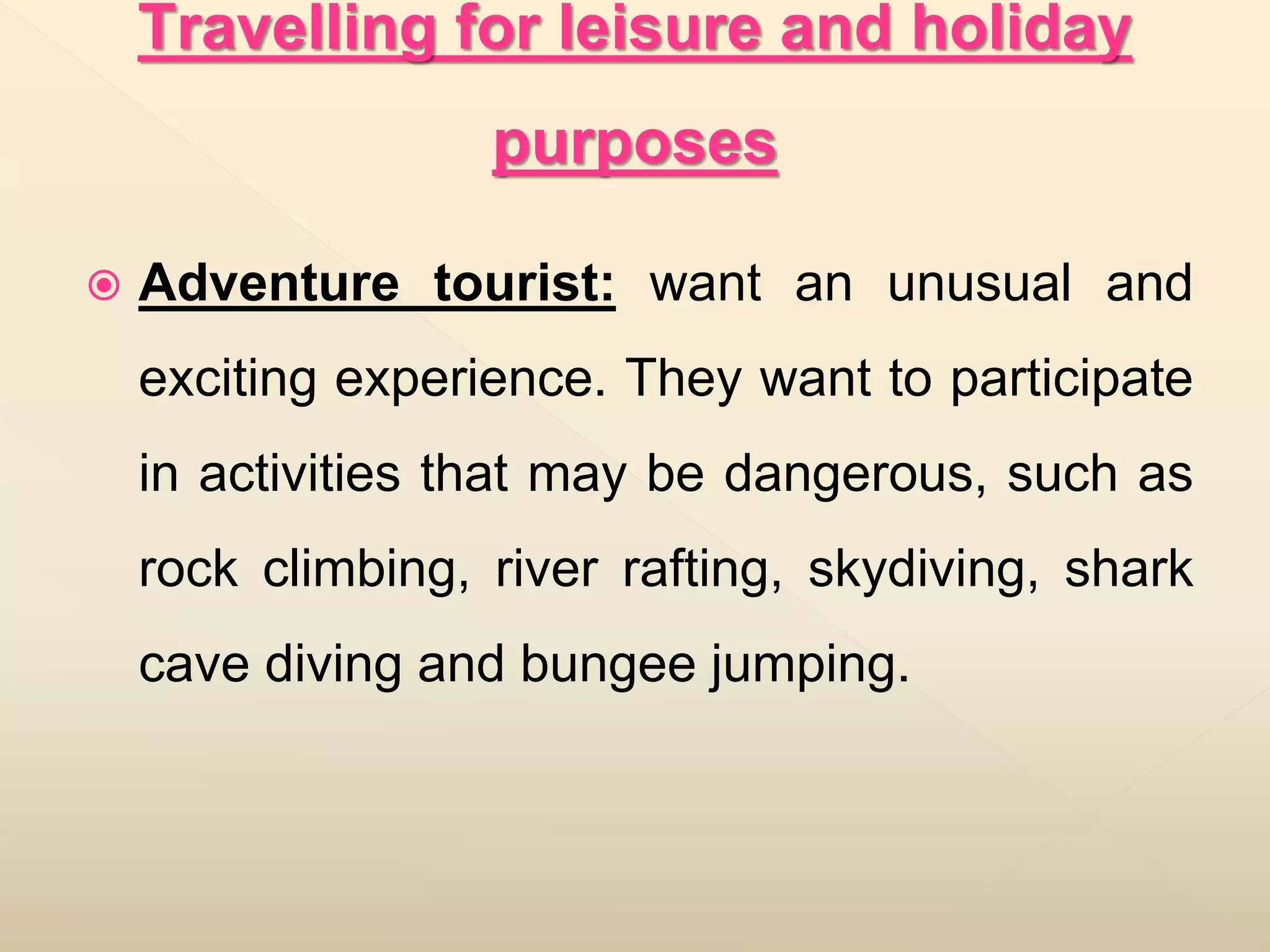 Types of tourists | PPTX