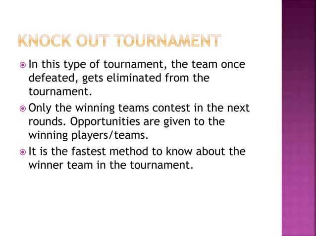 Types of tournament | PPTX | Badminton | Sports