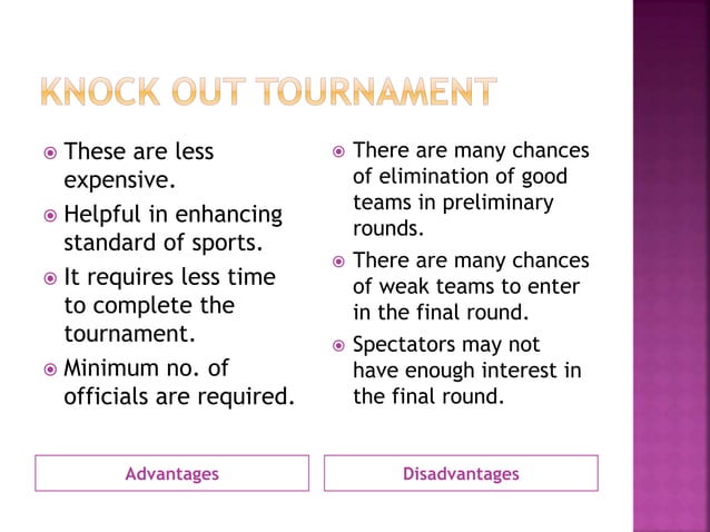 Types of tournament | PPTX | Badminton | Sports