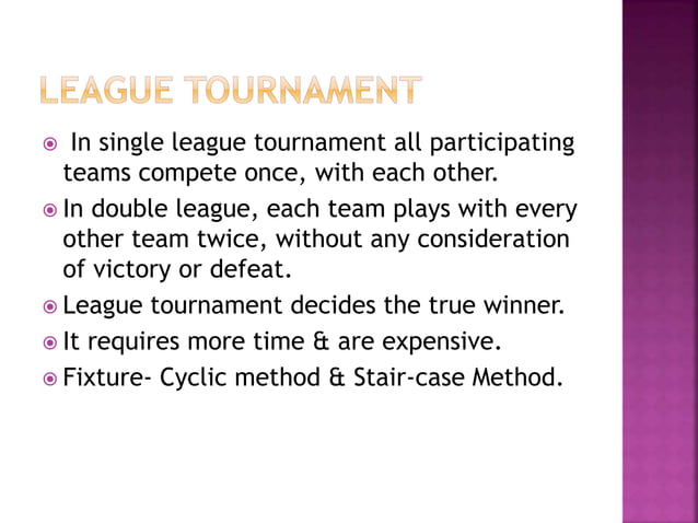 Types of tournament | PPTX | Badminton | Sports