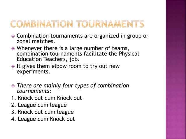 Types of tournament | PPTX | Badminton | Sports