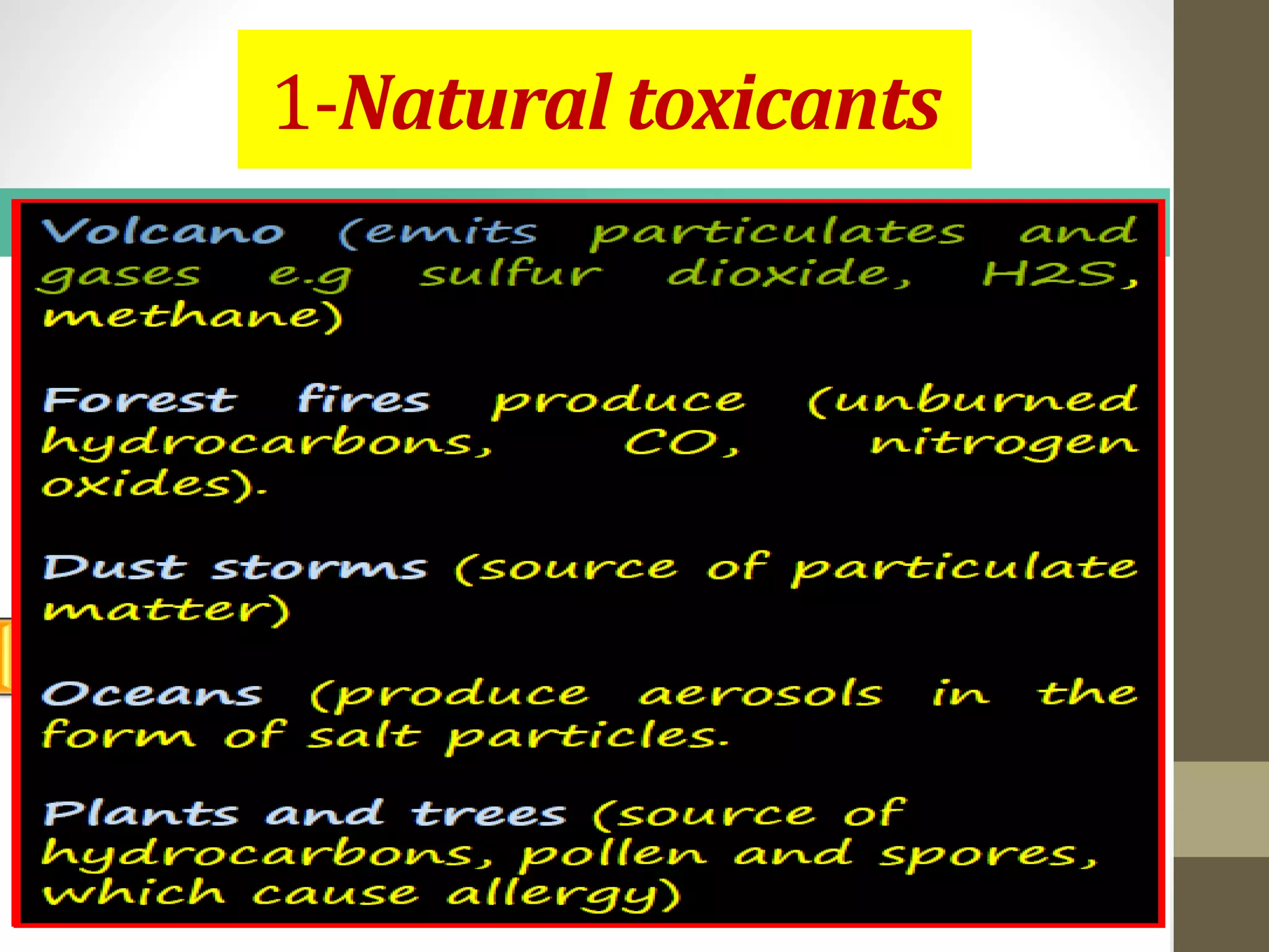 Types of Toxicants - exposure class | PPTX