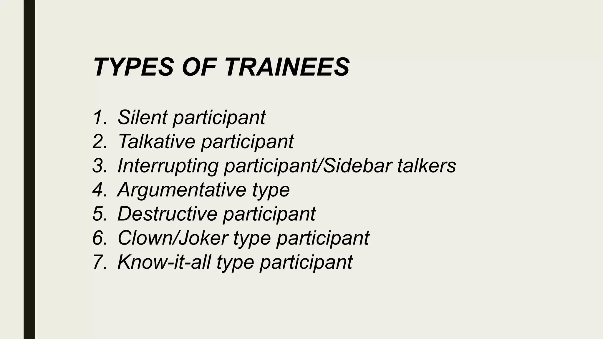 Types of Trainees | PPTX
