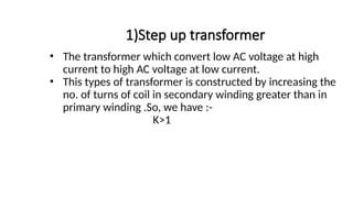 types of transformers | transformers classification | PPTX