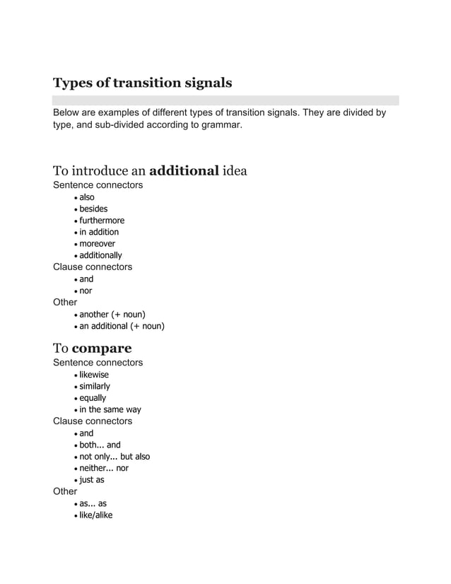 Types of transition signals | PDF