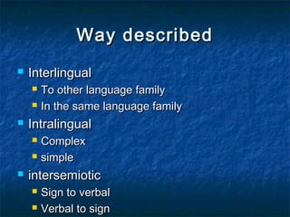 Types of translation | PPT