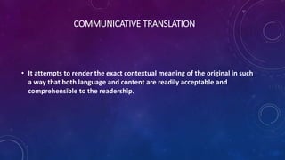 Types of translation | PPTX
