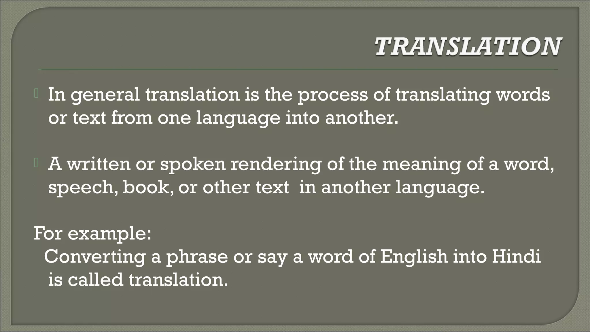 Types of translation | PPT