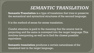 Types of translation | PPT