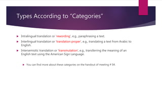Types of translation | PPT