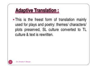 Types of Translation, By Dr. Shadia Yousef Banjar | PPT