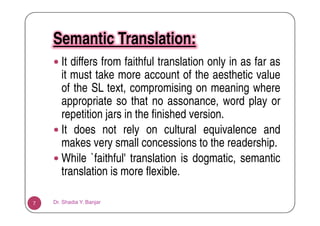 Types of Translation, By Dr. Shadia Yousef Banjar | PPT