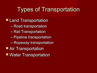 Types of transportation | PPT