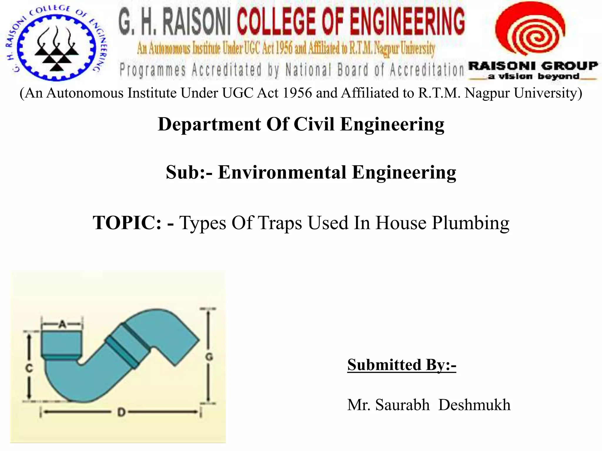 Types of traps used in house plumbing | PPTX