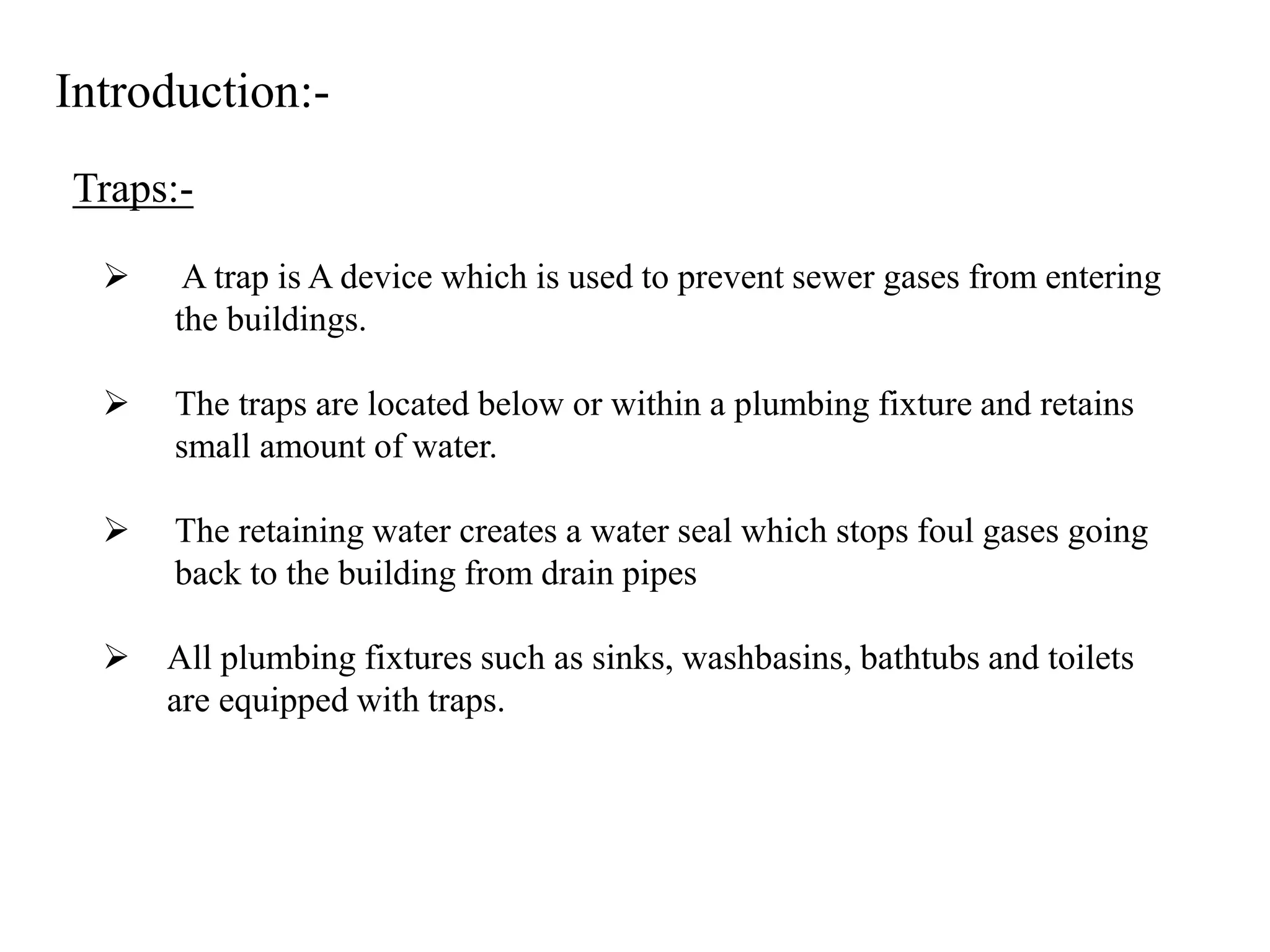 Types of traps used in house plumbing | PPTX