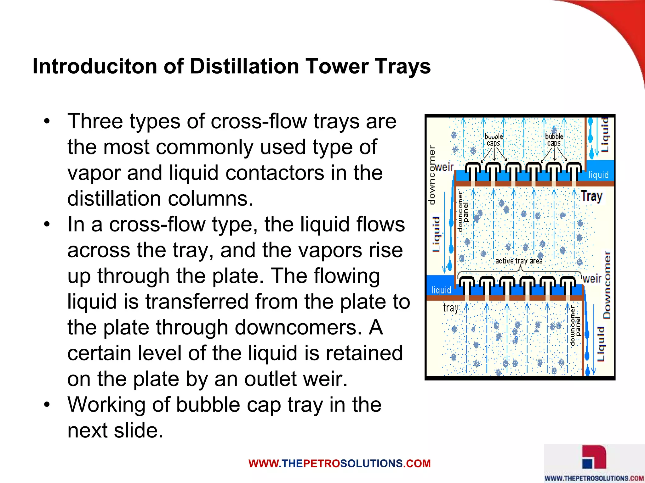 Types of trays in distillation tower | PPTX