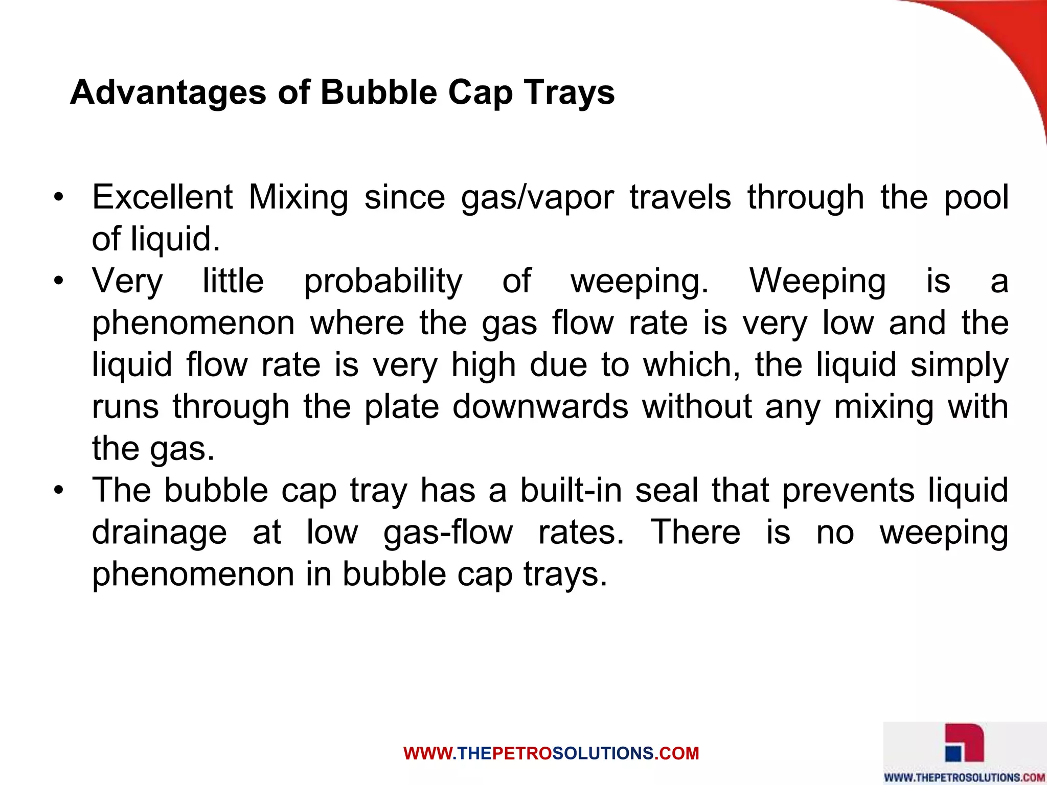 Types of trays in distillation tower | PPTX