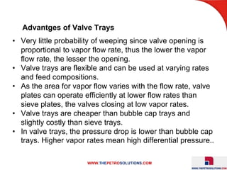 Types of trays in distillation tower | PPTX