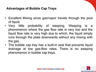 Types of trays in distillation tower | PPTX