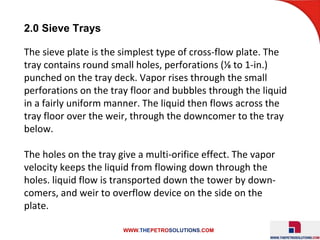 Types of trays in distillation tower | PPTX