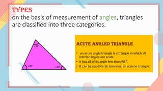 types of triangle based on their sides and angles. | PPTX