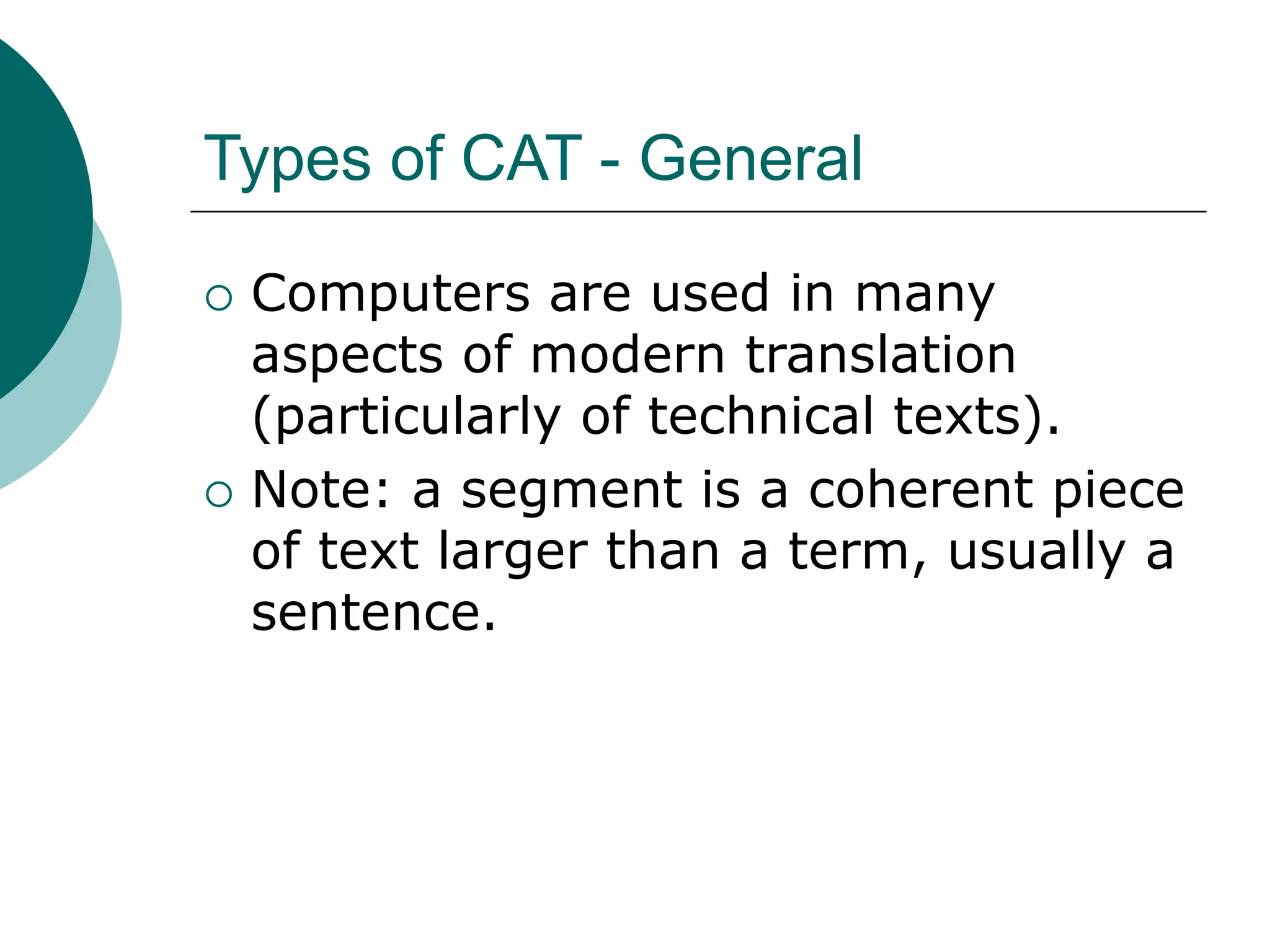 TypesofTR Machine translation material.ppt | Technology & Computing