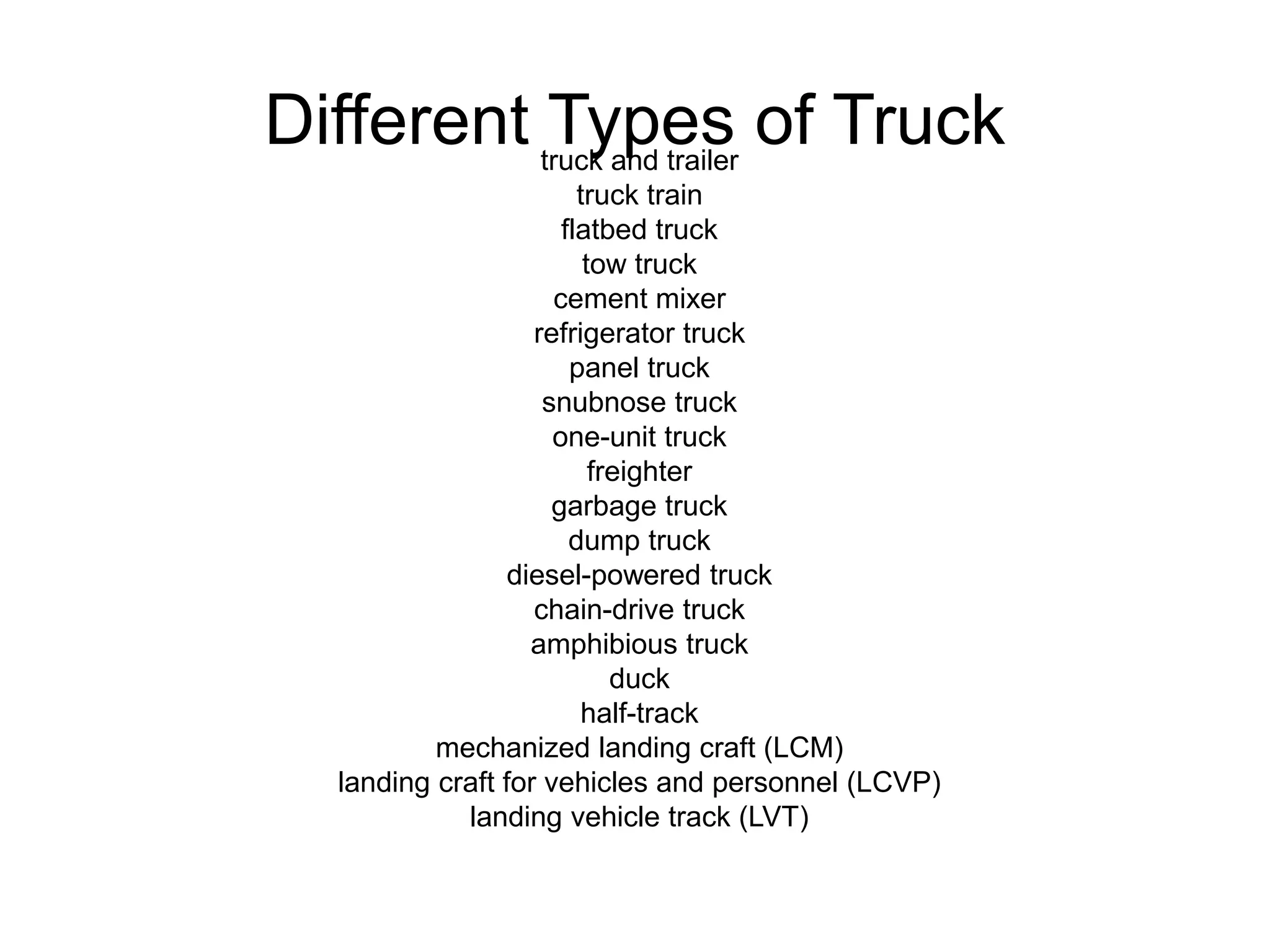 Types of truck | PPT