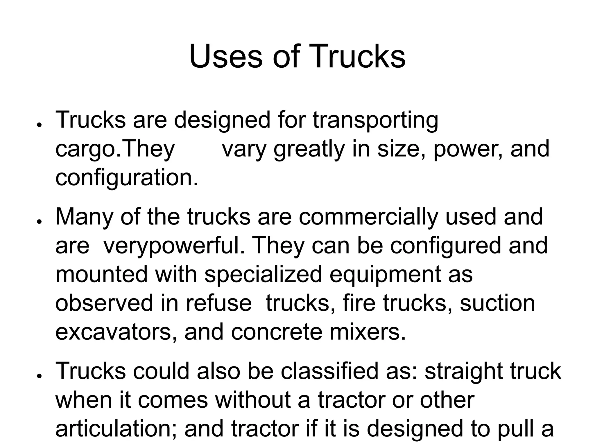Types of truck | PPT