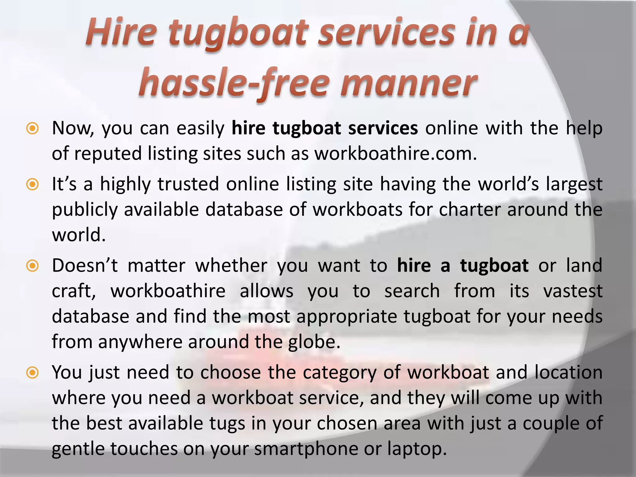 Types of Tugboats and Their Uses | PPTX