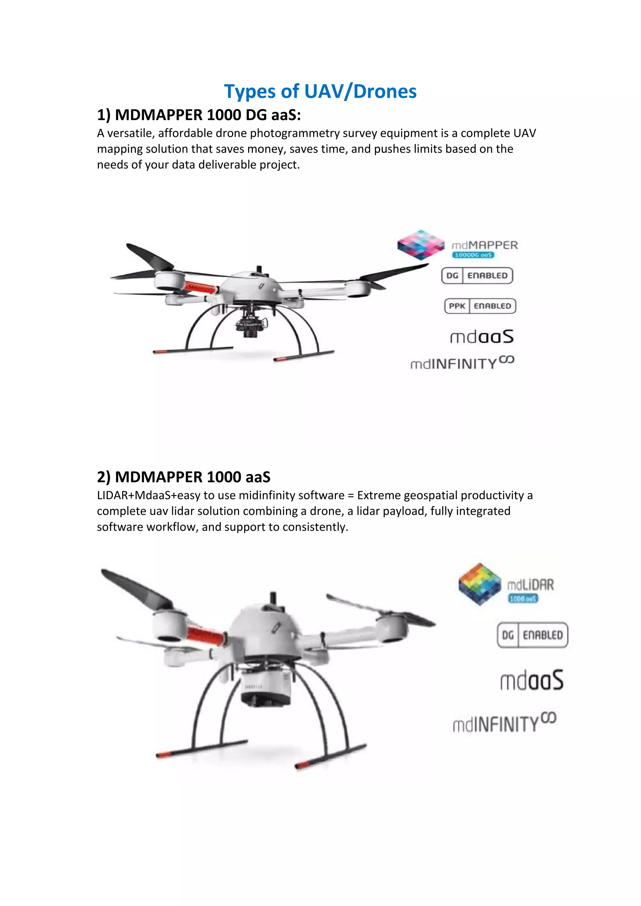 Types of UAV Drones.pdf | Radio Control | Hobbies & Interests