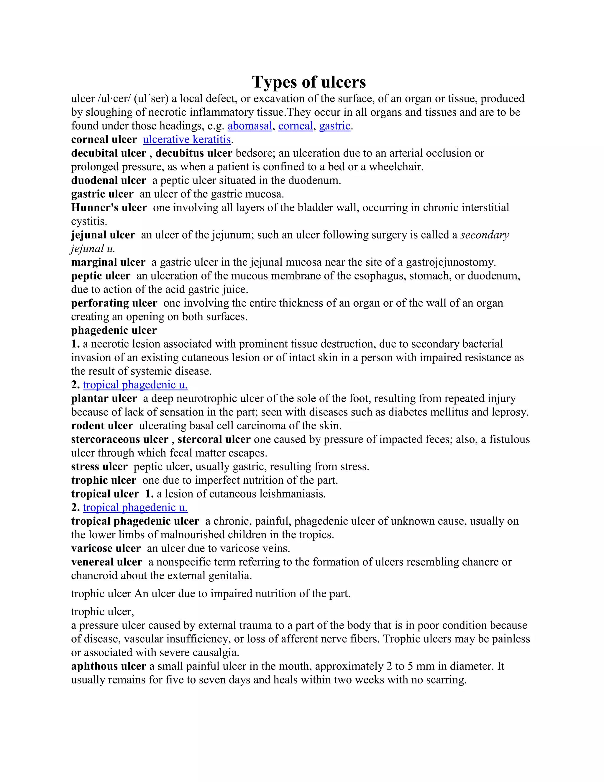 Types of ulcers | PDF