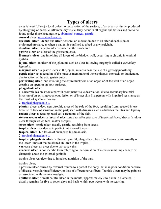 Types of ulcers | PDF