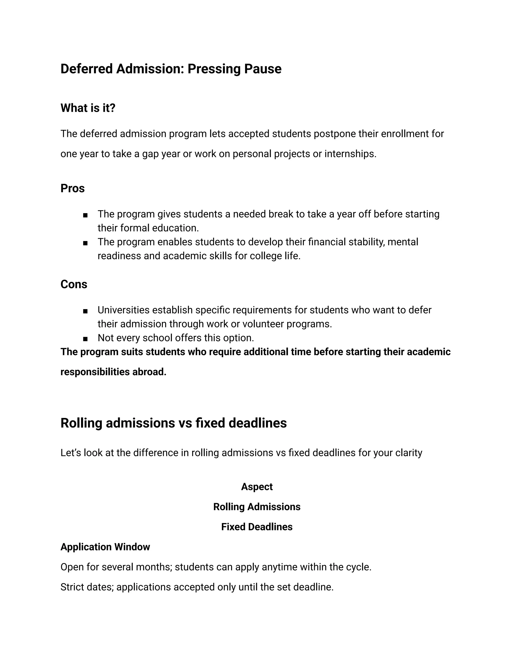 types of university admissions for indian student | PDF