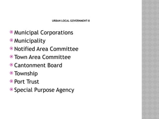 Types of Urban Governments.pptx Calicut University Politics | PPTX