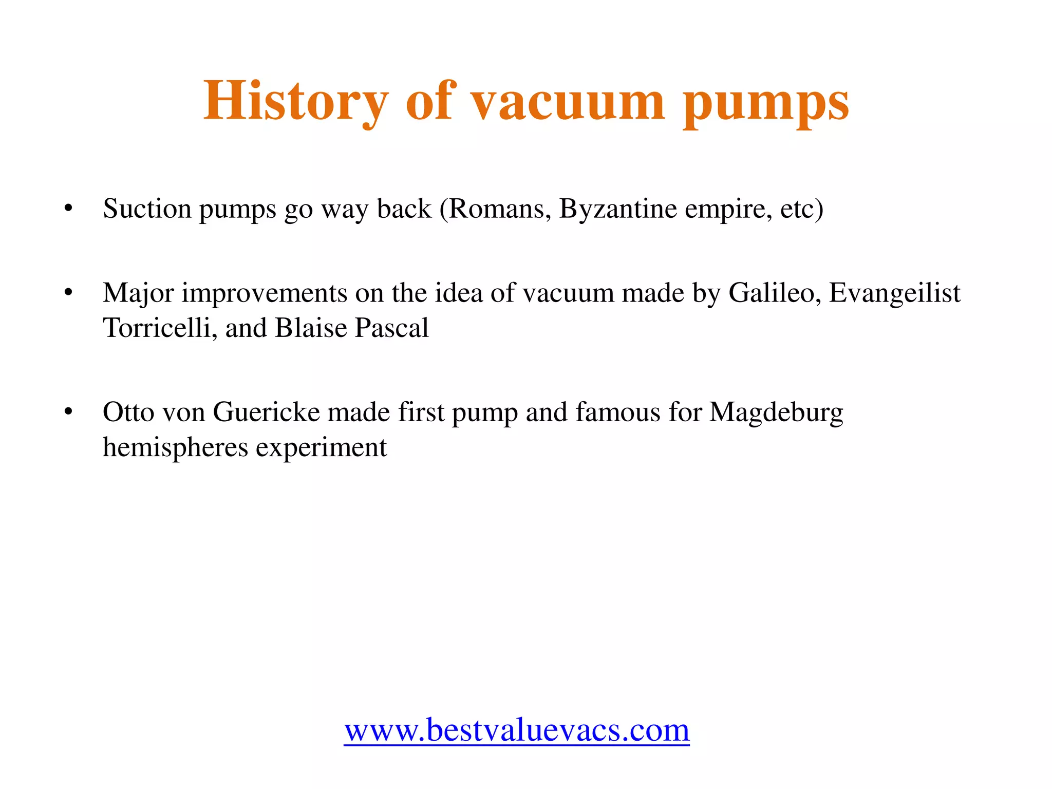Types of vacuum pump | PDF