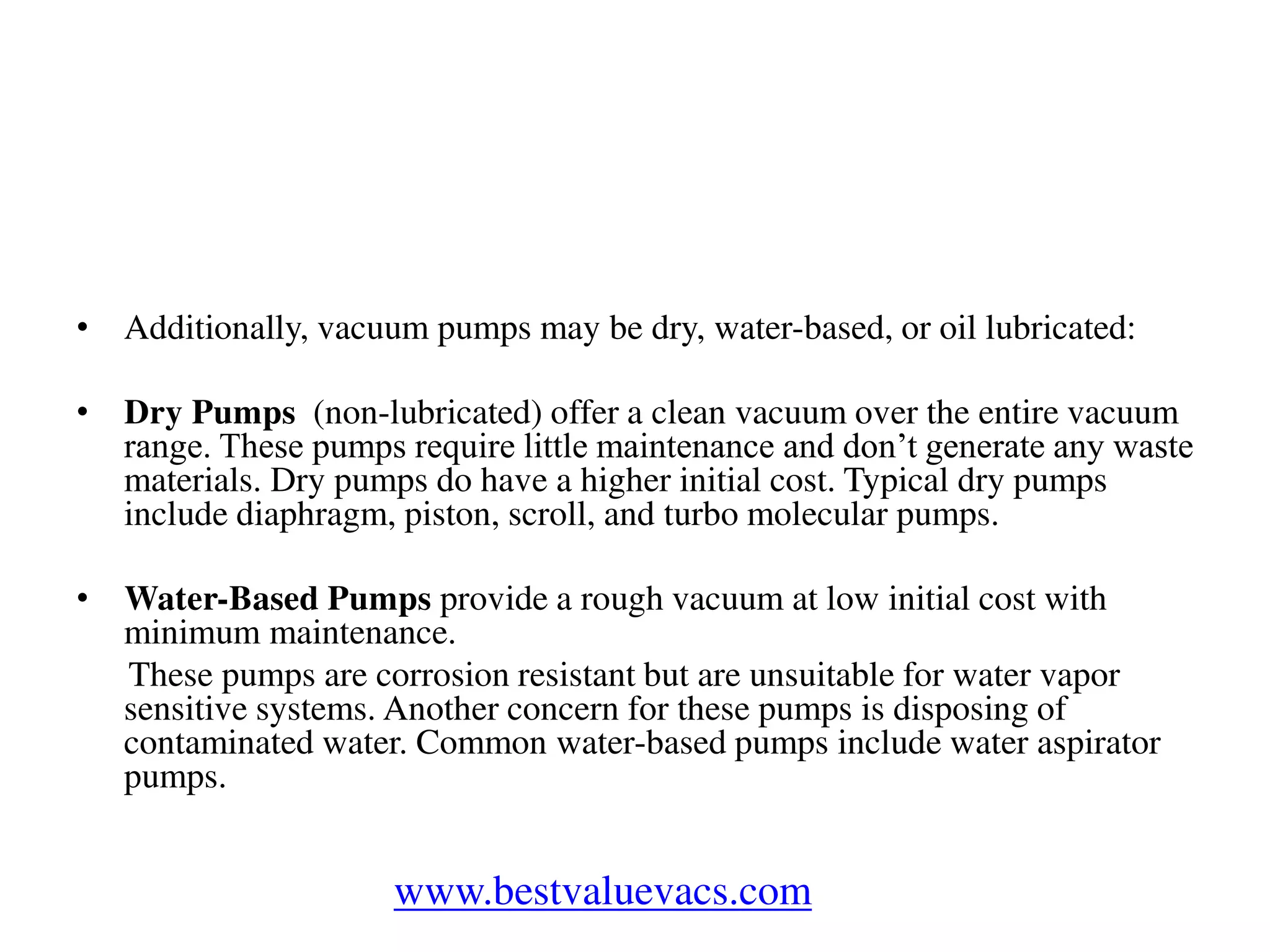 Types of vacuum pump | PDF