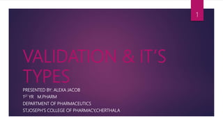 Pharmaceutical validation & it's types | PPTX