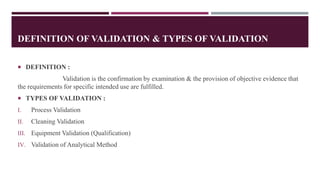 Types of validation & validation of specific dosage.pptx