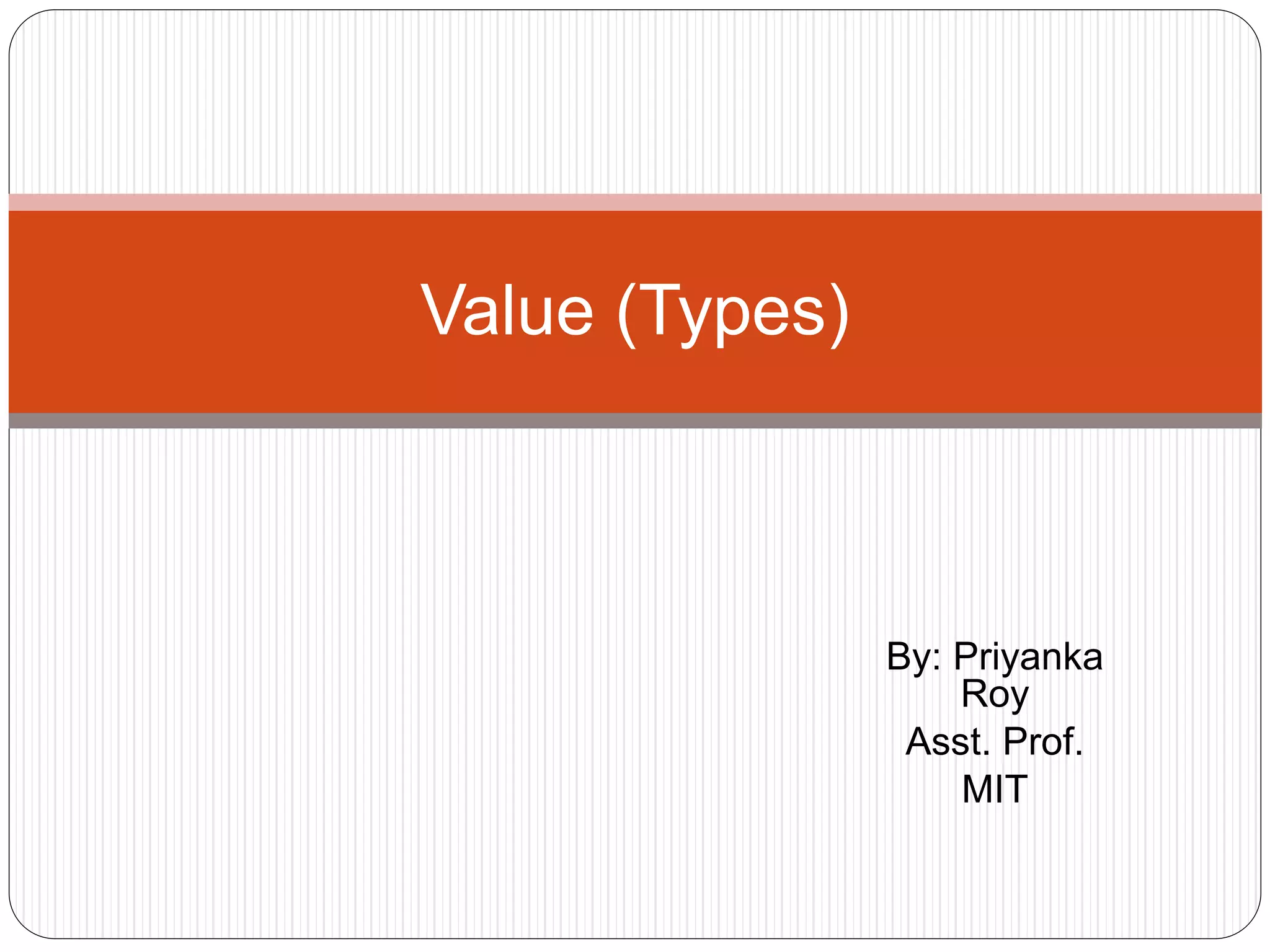 Types of value | PPTX