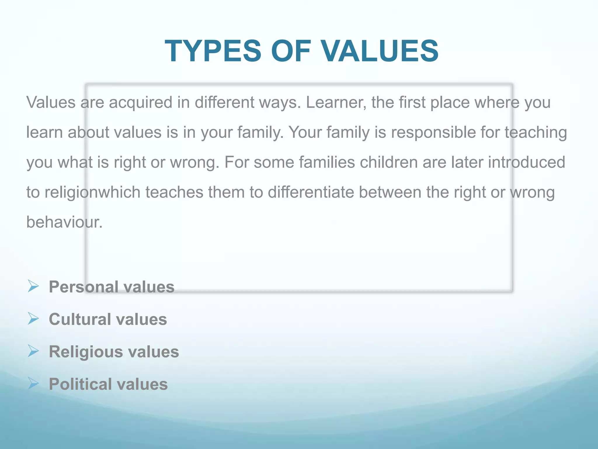 Types of values | PPTX