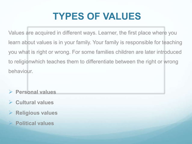 Types of values | PPTX | Religion & Spirituality