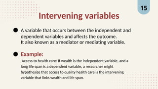variables and statistics and vs relationship of variables types | PPTX