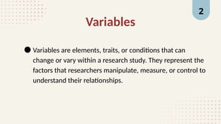 variables and statistics and vs relationship of variables types | PPTX
