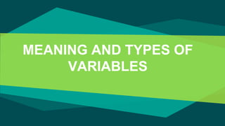 types of variables.ppt a research presen | PPT | Free Download
