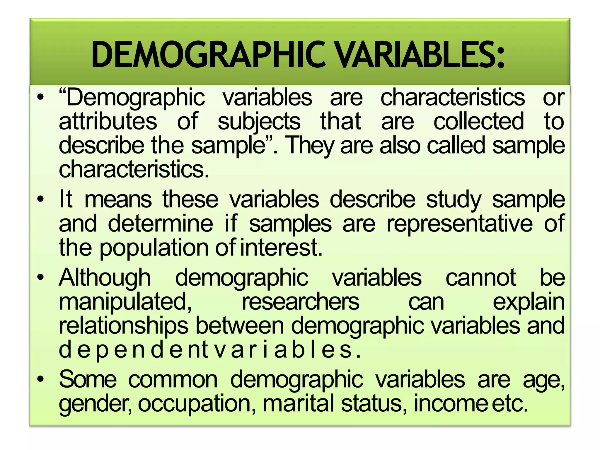 Types of variables in research | PPTX