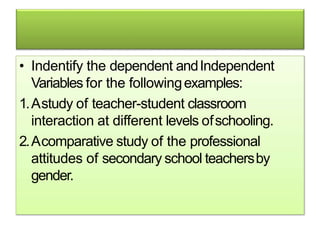Types of variables in research | PPTX