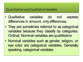 Types of variables in research | PPTX