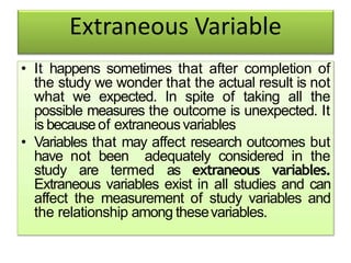 Types of variables in research | PPTX